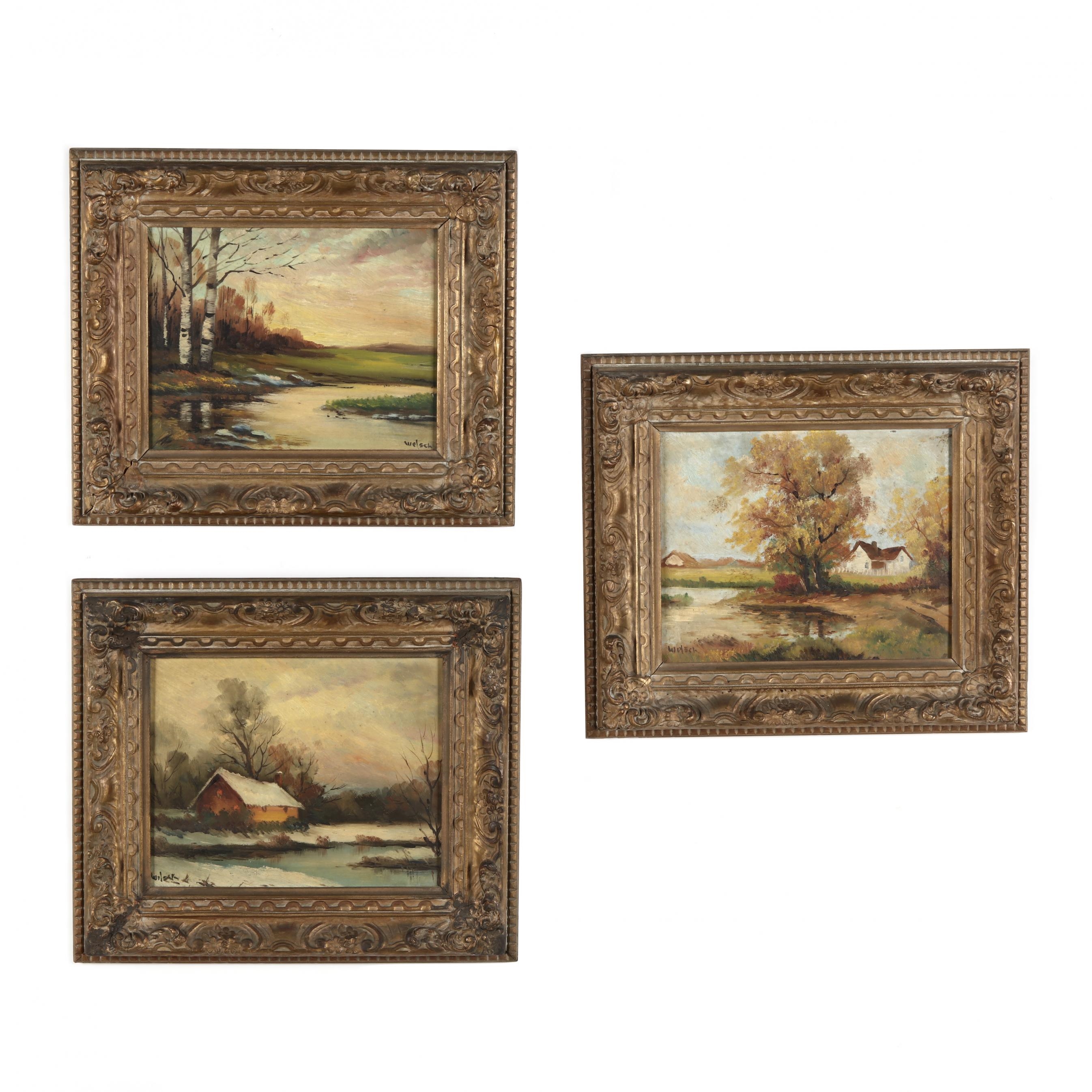 Paul Welsch | Three Landscape Paintings | MutualArt