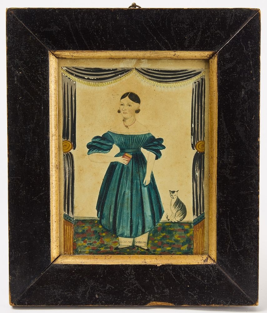 Thomas MacDonald | Portrait of a standing girl in a blue dress holding ...