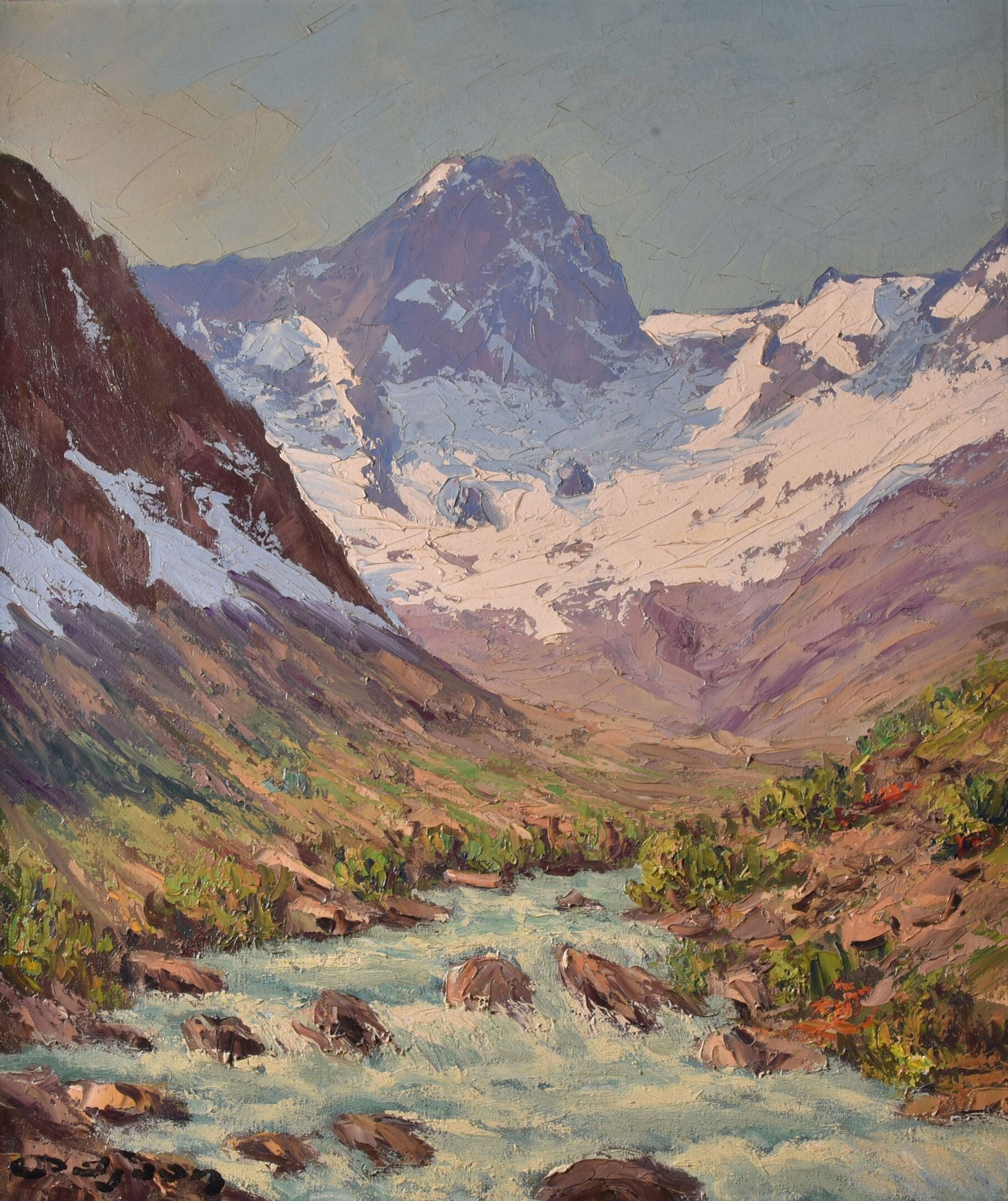 C Deljean | The peak of Etret, the stream of the valley of the floors ...