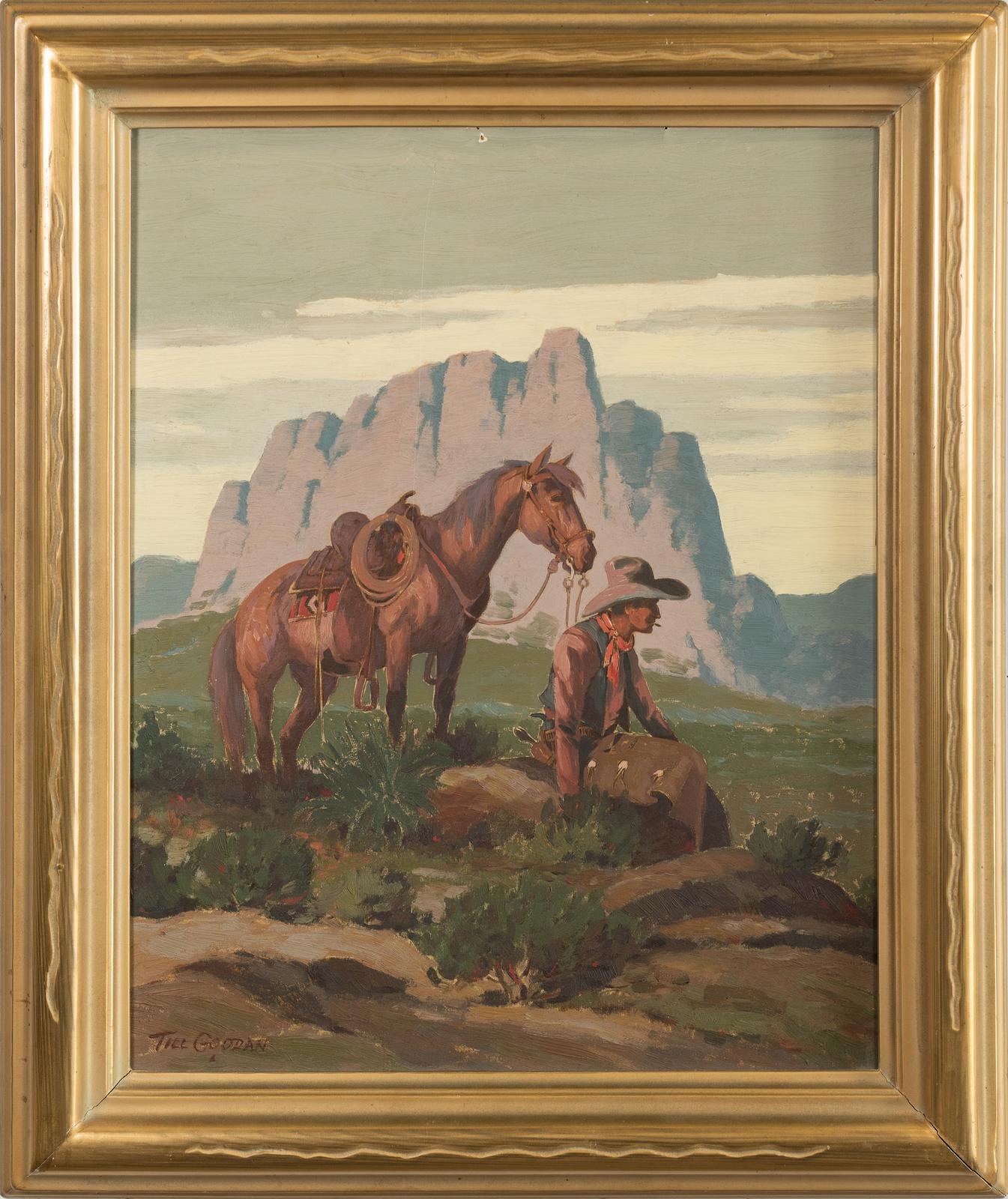 Tillman Parker Goodan | Cowboy atop a bucking bronco | MutualArt