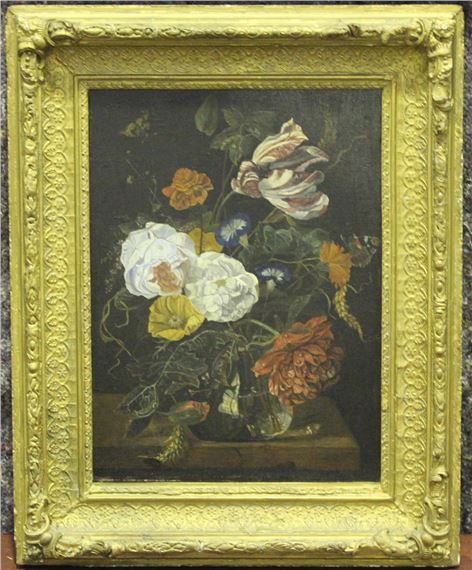 C. Stuart | Still Life of Flowers in a Vase with Butterflies (1881 ...