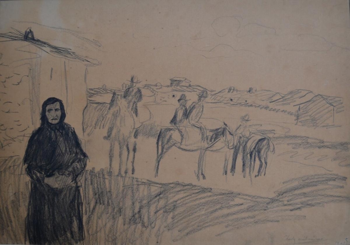 Charles Milcendeau | VIEILLE FEMME À LEDESMA (1901) | MutualArt