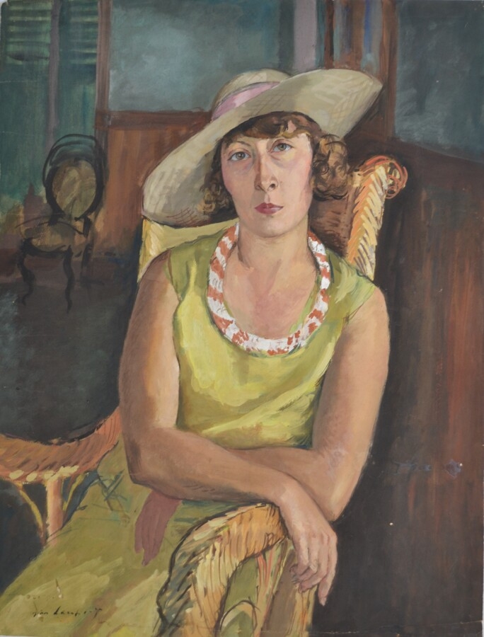 Jean Launois | Portrait d'Aimée, épouse de l'artiste | MutualArt