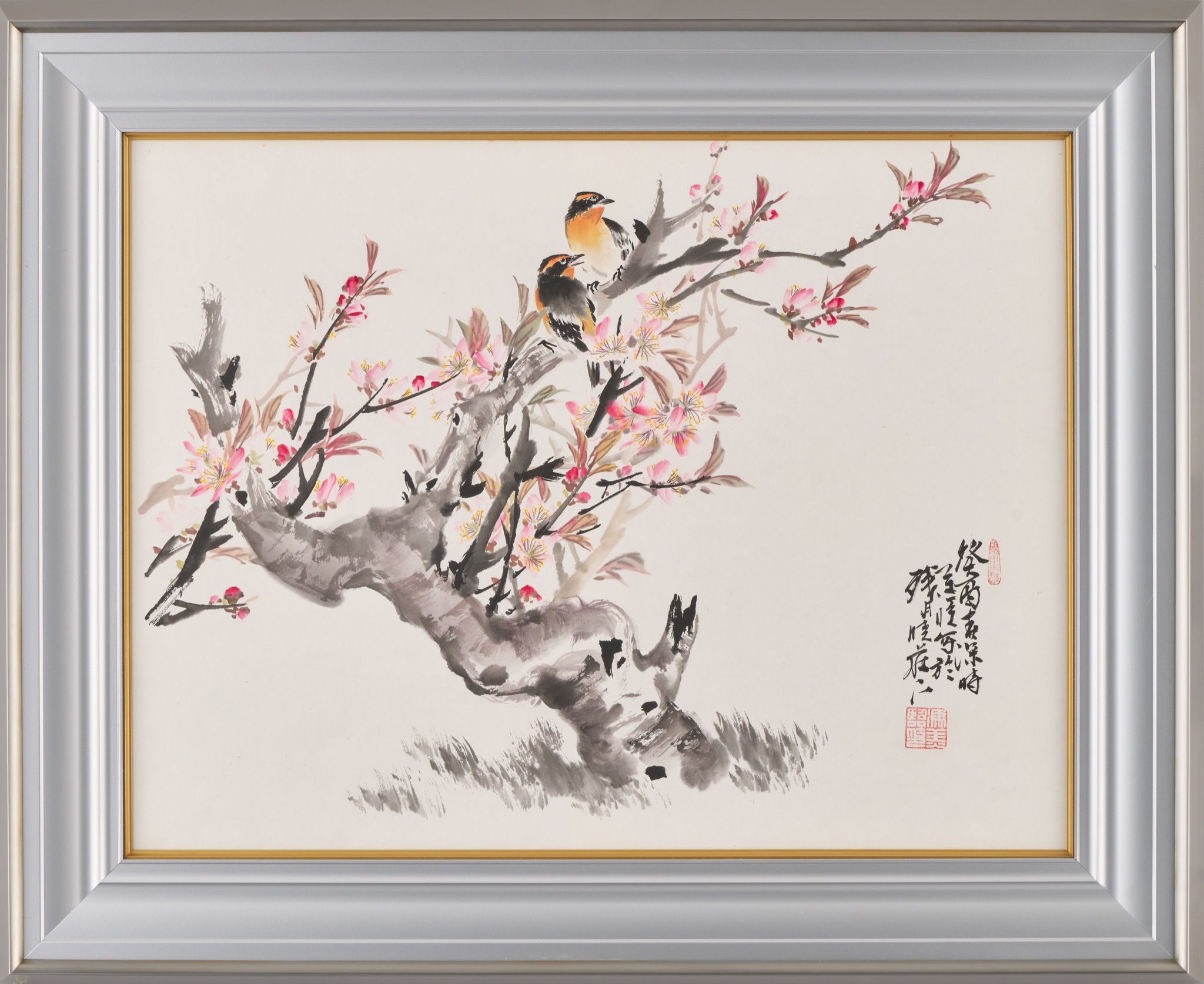 Feng Gaolin | Three paintings of flowers and birds | MutualArt