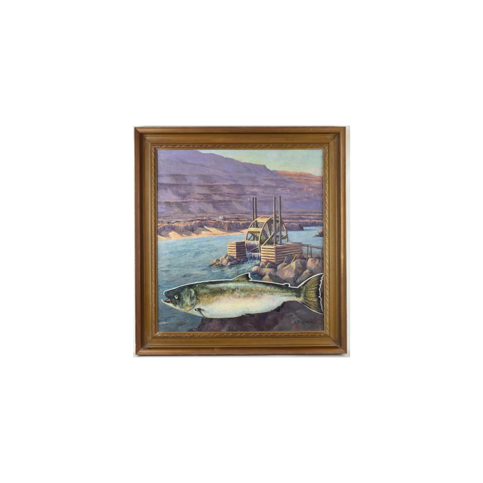 Cyrus James Fulton | FISH WHEEL & SALMON | MutualArt