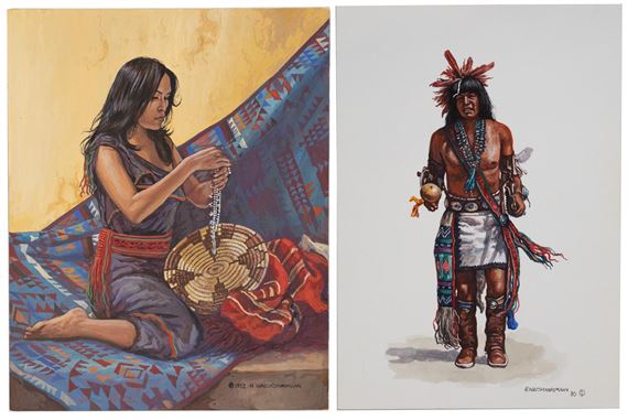 Hubert Wackermann | Hopi Girl from Mishongnovi; Hopi Flute Dancer (1980 ...