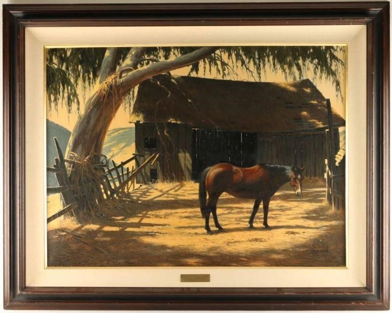Robert Rishell | Quiet Moment depicts a brown quarter horse in front of ...