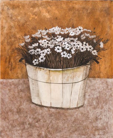 Leo Adams | BUSHEL BASKET WITH FLOWERS (1969) | MutualArt