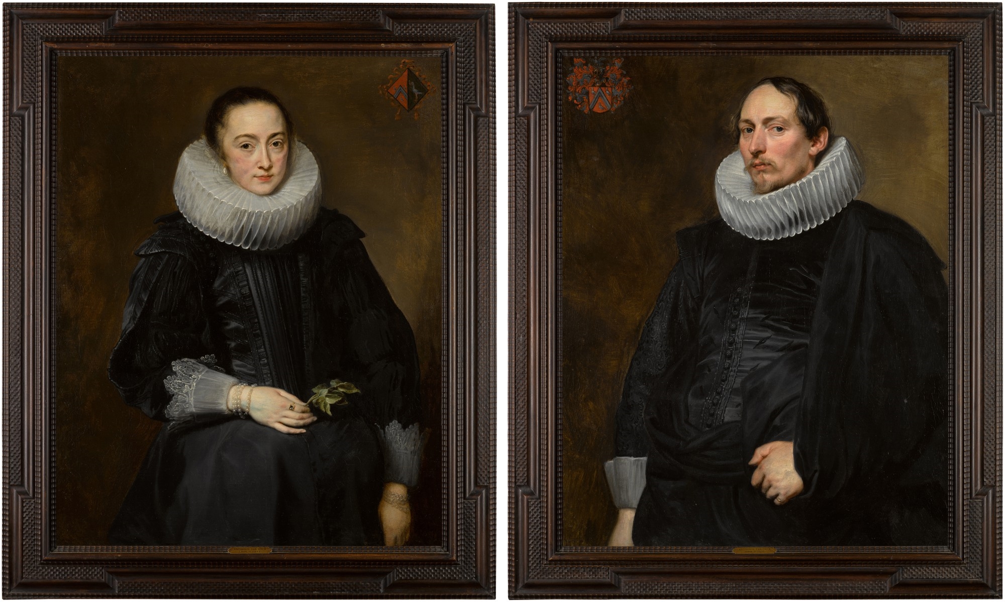 Anthony van Dyck | Portrait of Jacob de Witte; Portrait of Maria Nutius ...