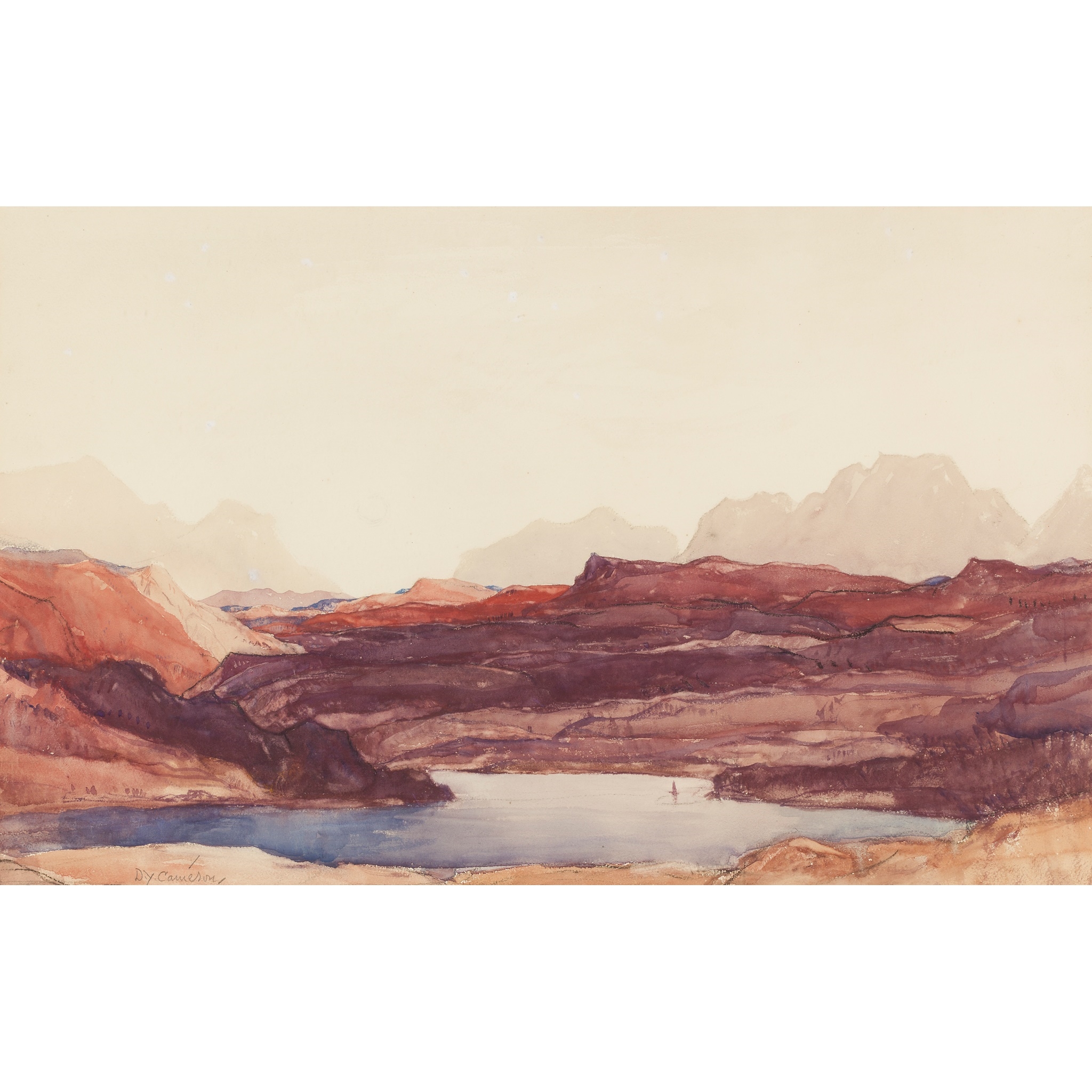David Young Cameron | A ruined castle beside a loch | MutualArt