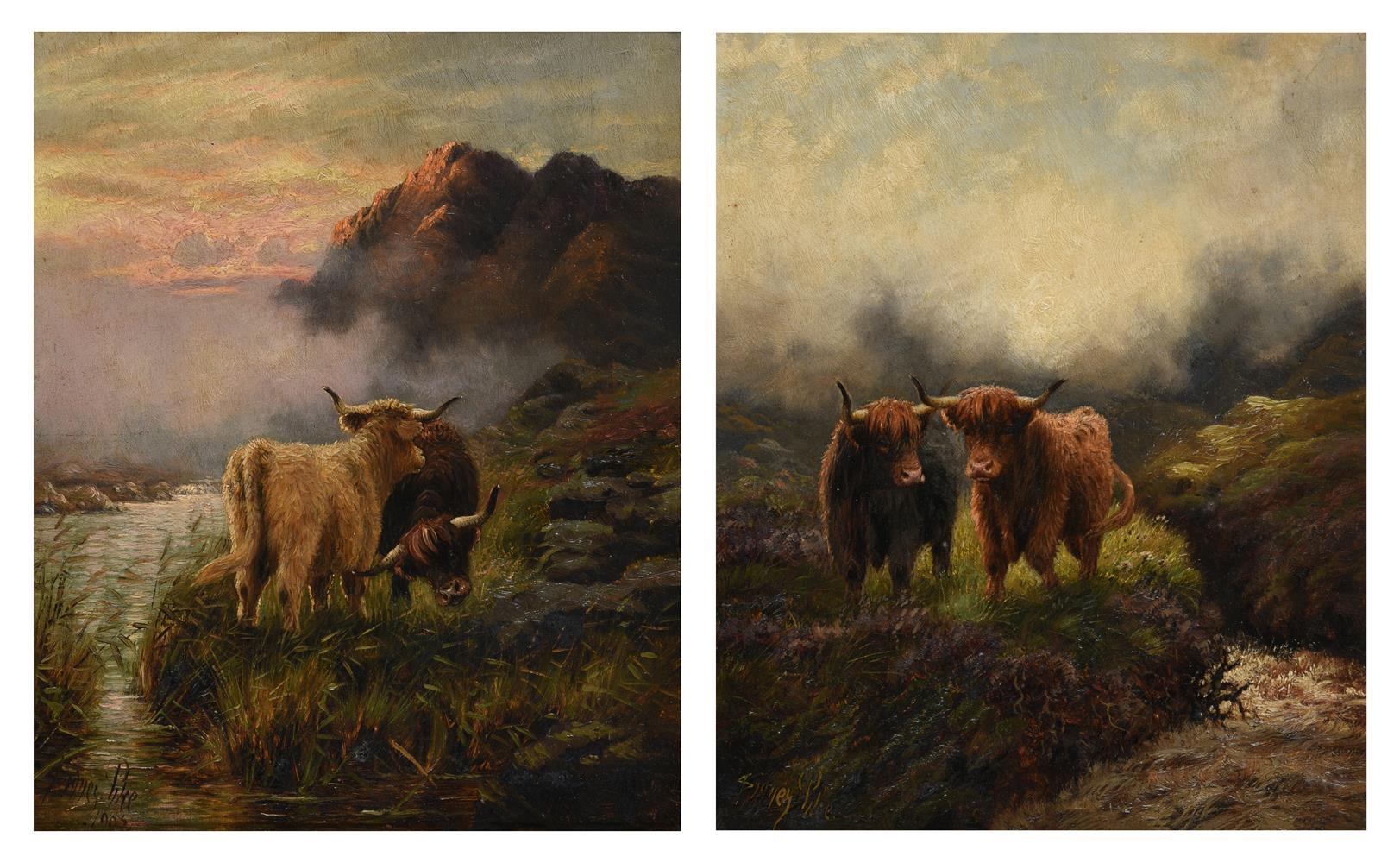 Sidney Pike | Highland cattle in a landscape | MutualArt