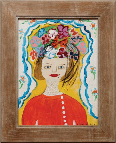 Lida Holley | Portrait of a Lady with Flowers in Her Hair | MutualArt