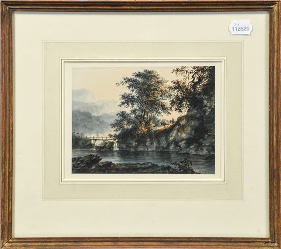 Joseph Barber | A figure on a path in a rocky landscape | MutualArt