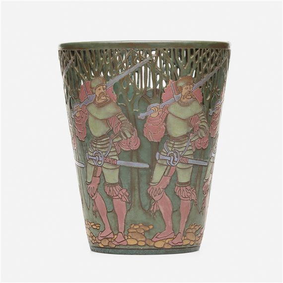 Frederick Hurten Rhead | Exceptional vase with courtiers (1911) | MutualArt