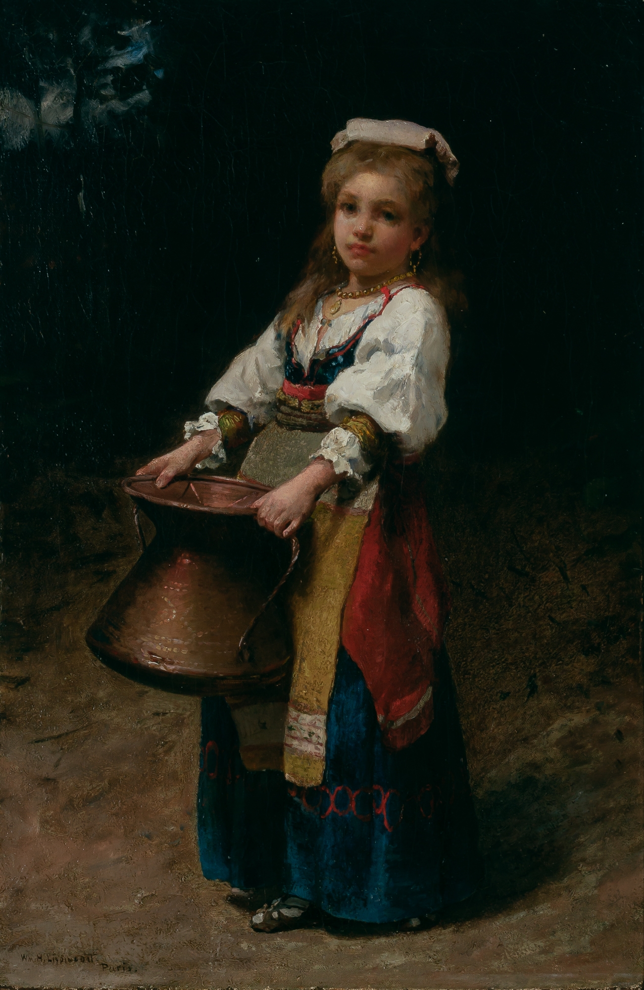 William Henry Lippincott | Young Girl Carrying a Copper Jug | MutualArt