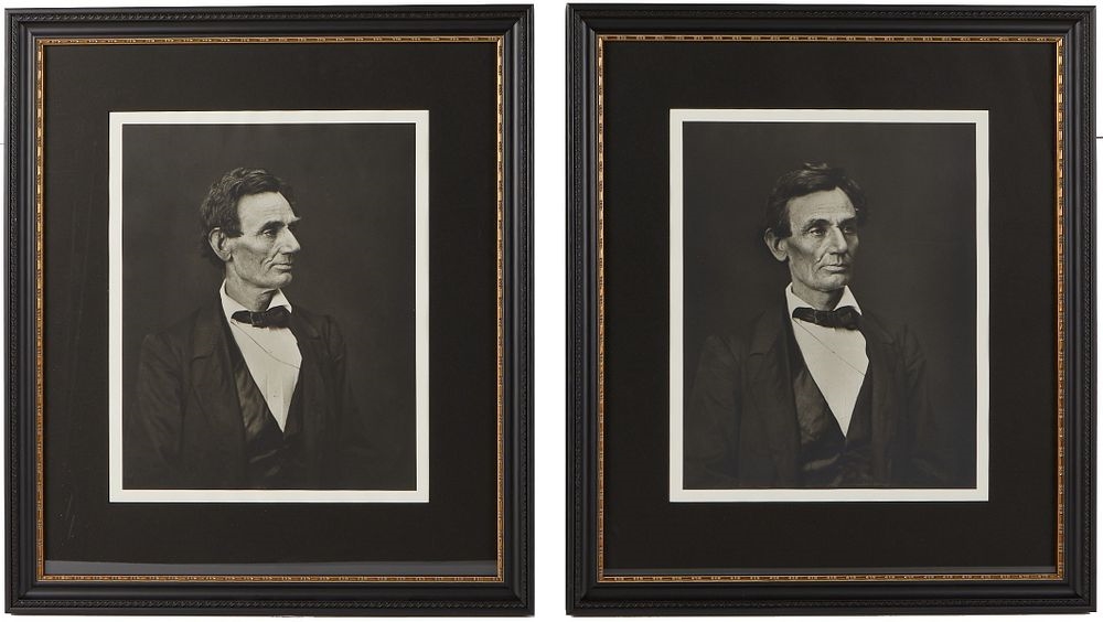 Alexander Hesler | Pair King Hostick Silver Gelatin Lincoln Prints ...