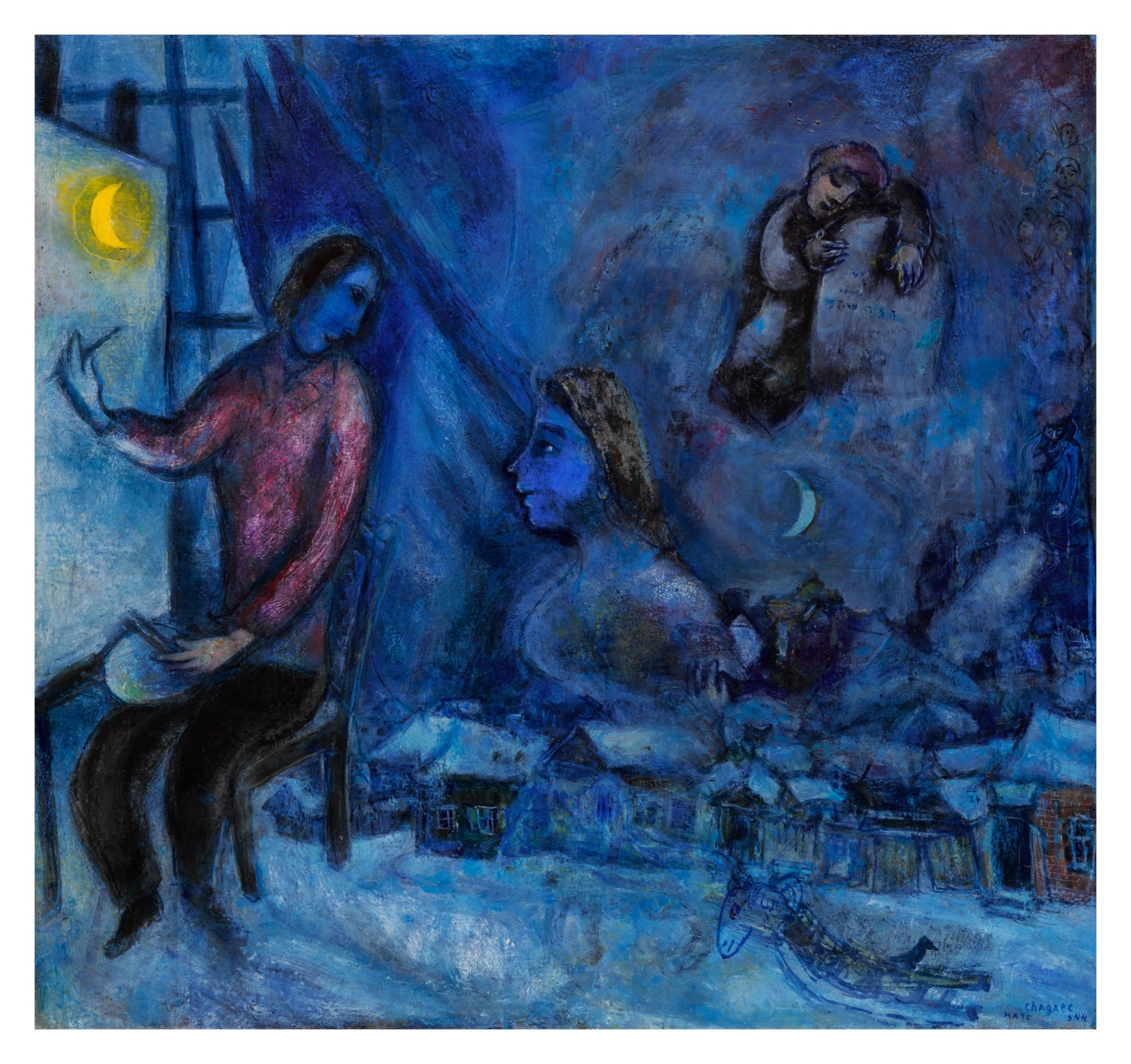 Marc Chagall | Coq rouge dans la nuit (1944) | MutualArt