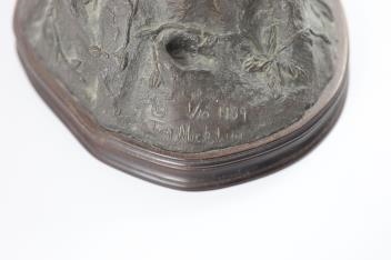 Tim Nicklin | A bronze group of a cheetah and her cubs | MutualArt