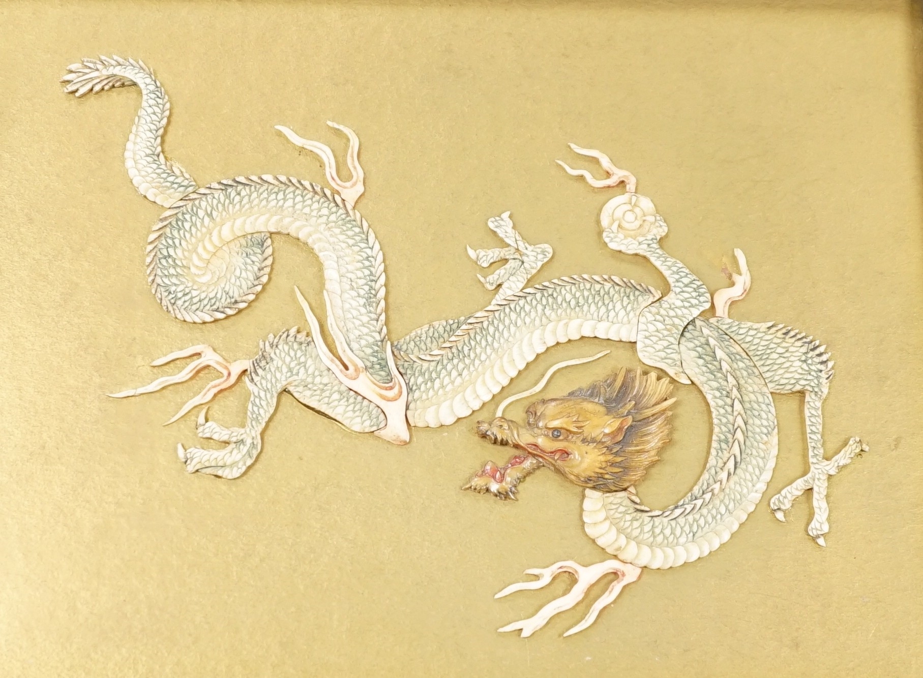 Japanese School, 20th Century | A Japanese bone ‘dragon’ and lacquer ...