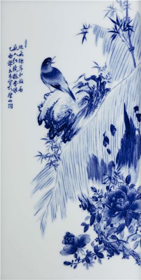 Wang Bu | A MIRROR PAIR OF ‘SPARROW AND LOTUS’ BLUE AND WHITE PORCELAIN ...