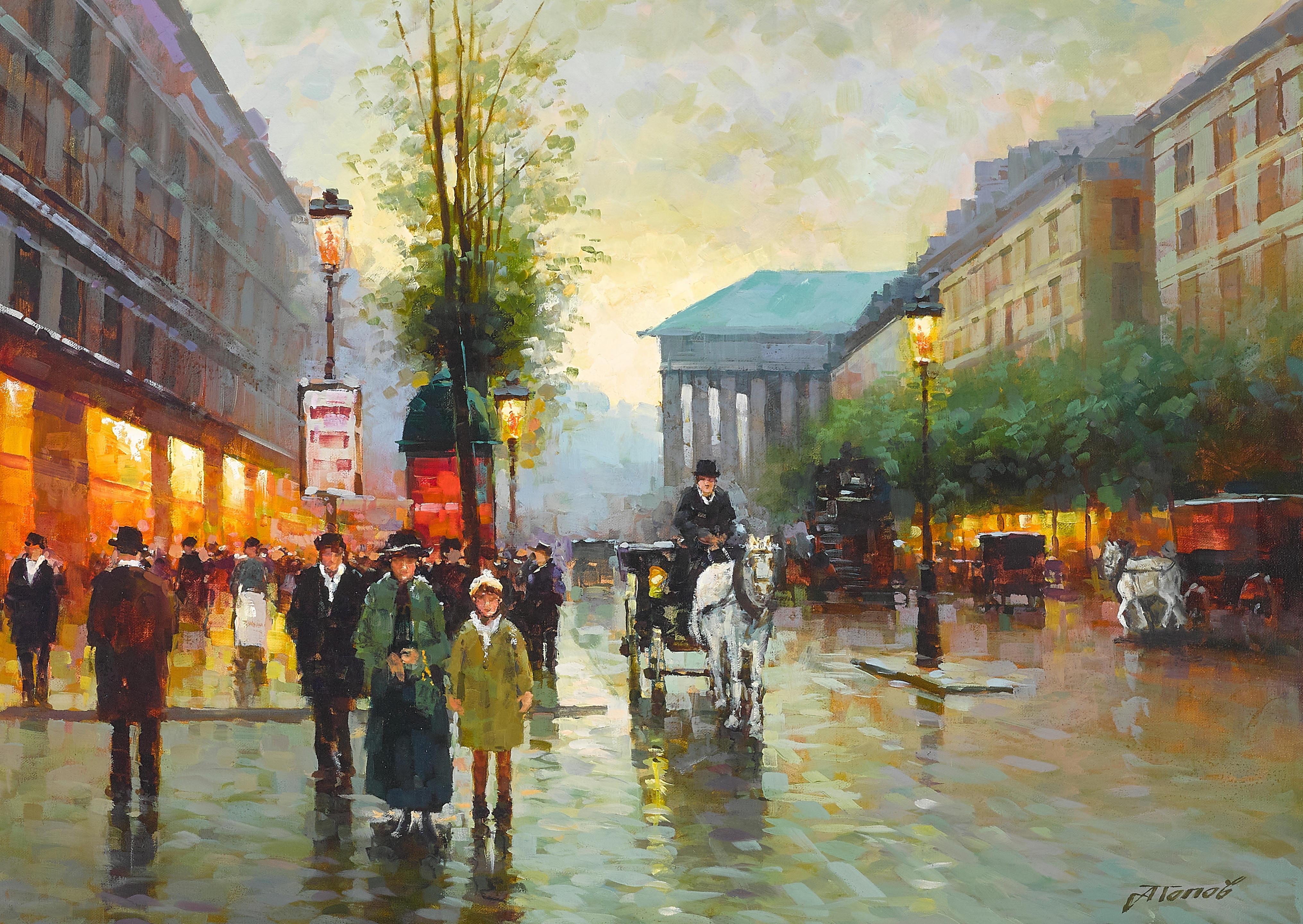 Alexander Popoff | A busy Paris street scene | MutualArt