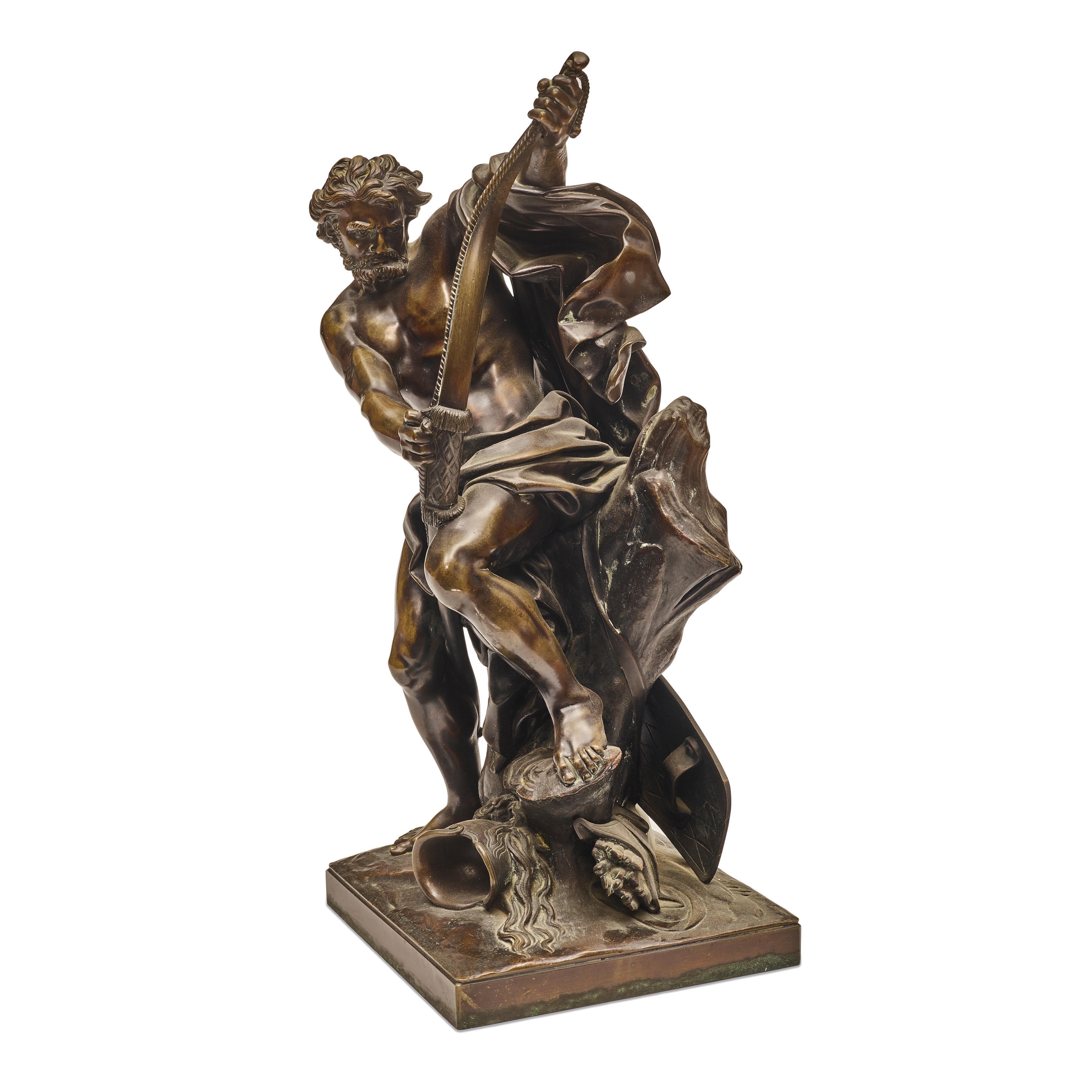 Jacques Bousseau | A PATINATED BRONZE FIGURE OF ULYSSES BENDING HIS BOW ...