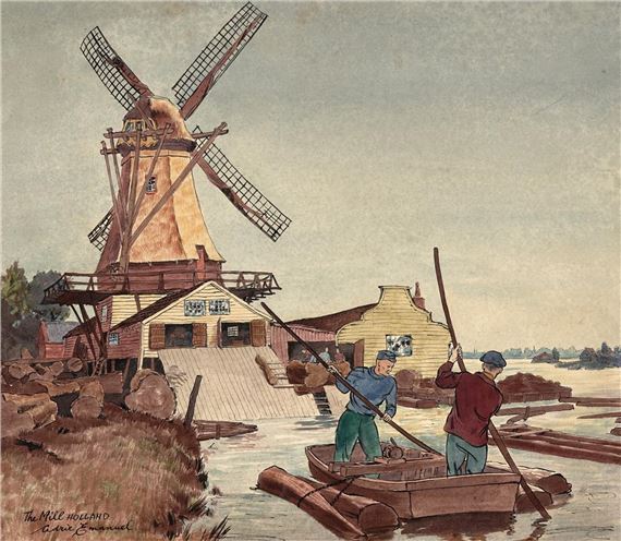Cedric Emanuel | Wind Powered Saw Mill, Holland (1965) | MutualArt