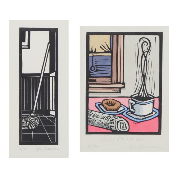 Ken Swanson | Two Linocut Prints | MutualArt