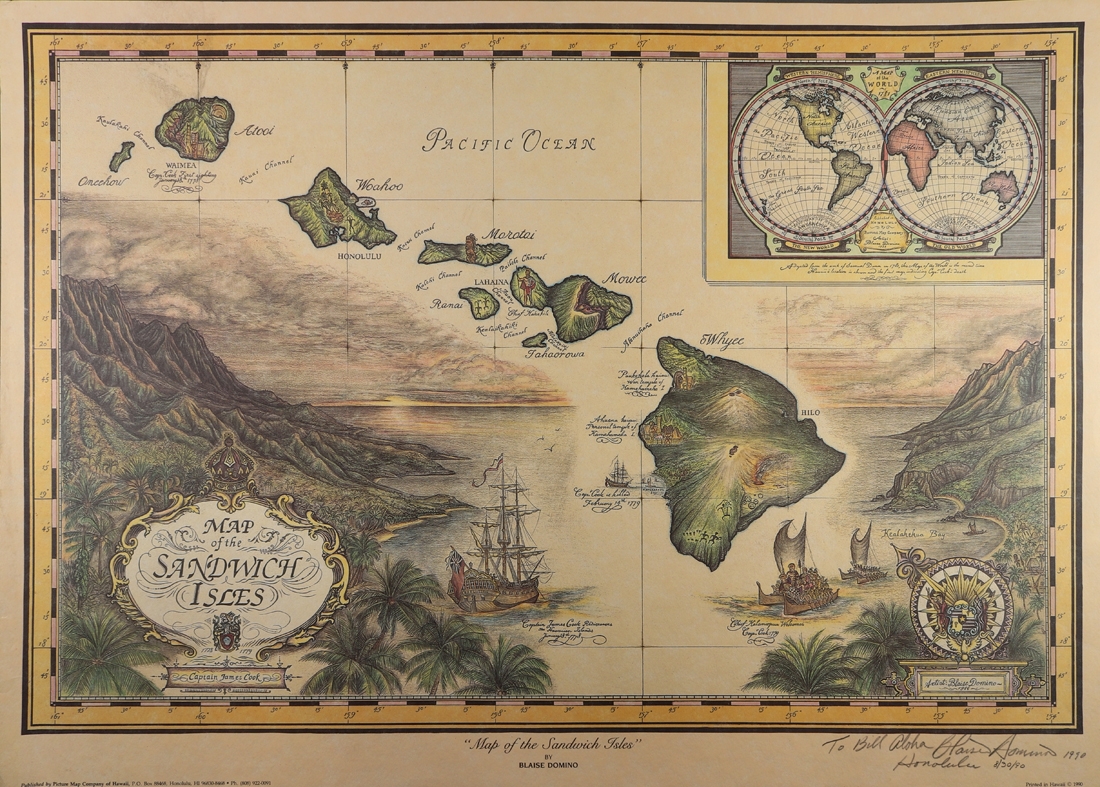 Blaise Domino | Map of the Sandwich Isles (1990) | MutualArt
