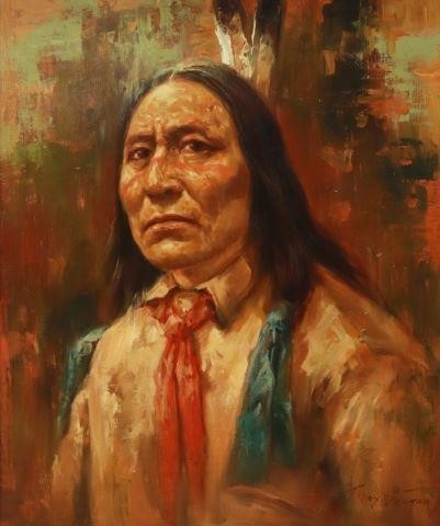 Troy Denton | Portrait of a Native American Man | MutualArt