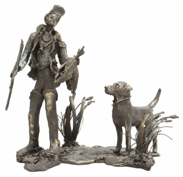 Bob Winship | Hunting Boy and Dog with Game Bird | MutualArt