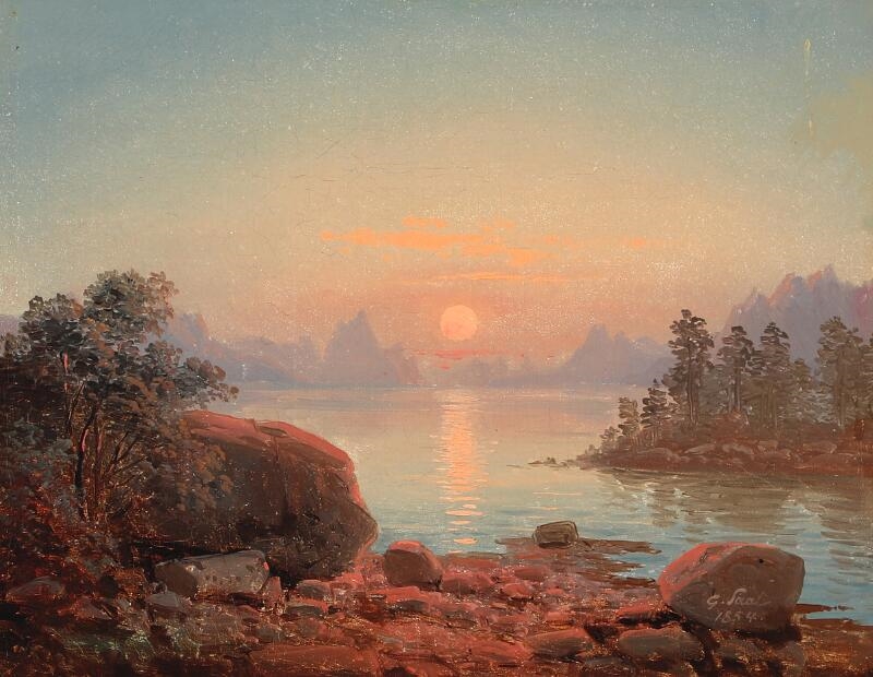 Georg Eduard Otto Saal | Landschaft mit Rentieren (1863) | MutualArt