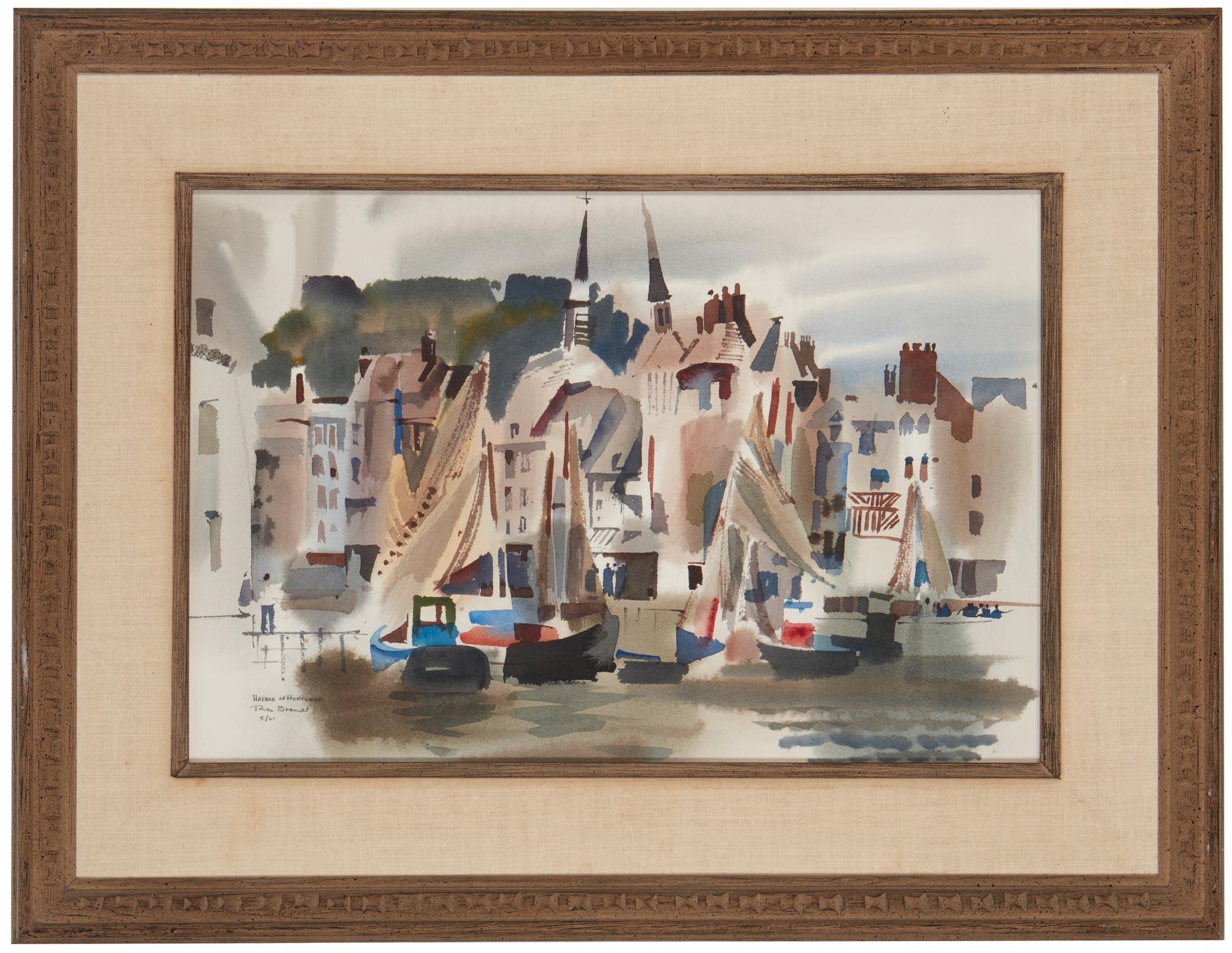 Rex Brandt | Harbor at Honfleur, (1965) | MutualArt