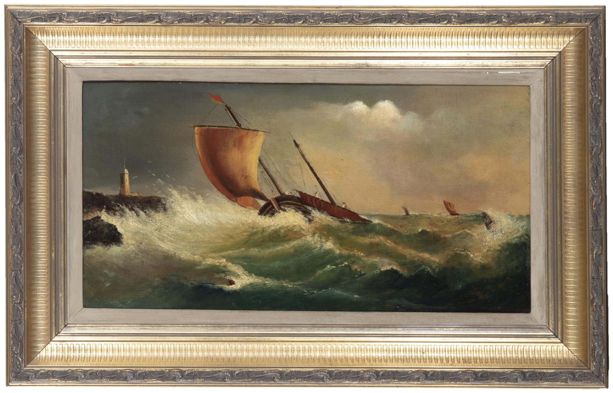 Edwin Hayes | Fishing boats in a storm | MutualArt