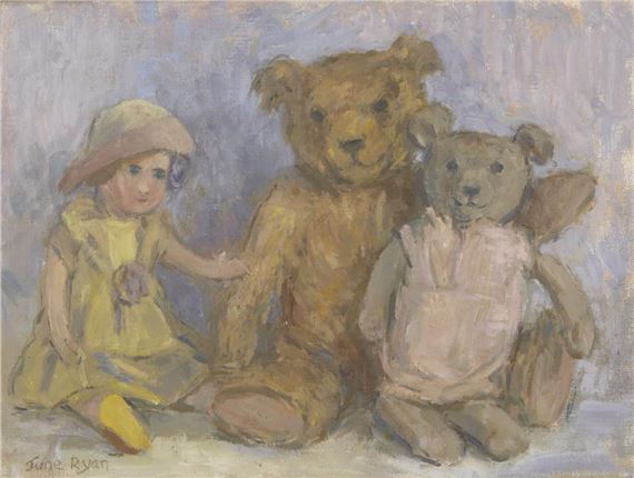 June Ryan | Doll and two teddy bears | MutualArt
