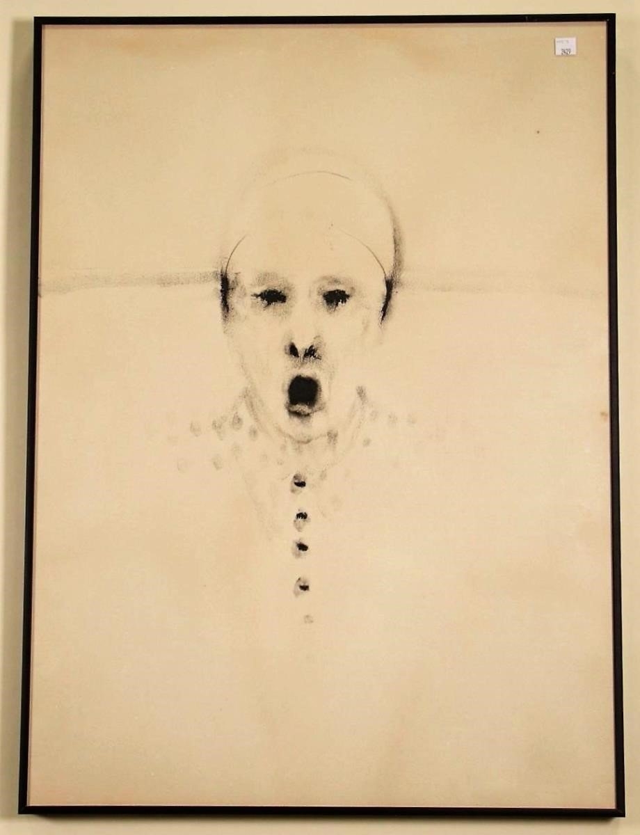 David Brumbach | FRAMED DAVID ROBERT BRUMBACH DRAWING OF A FACE | MutualArt