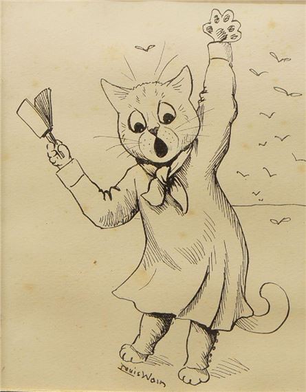 Louis Wain | Untitled (six cat's making mischief) | MutualArt