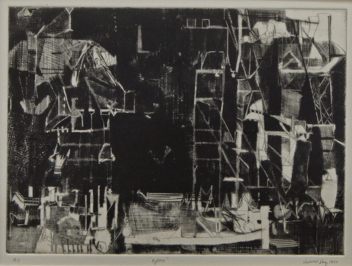 Maxwell Doig | Roadworks and Pylons (1990) | MutualArt