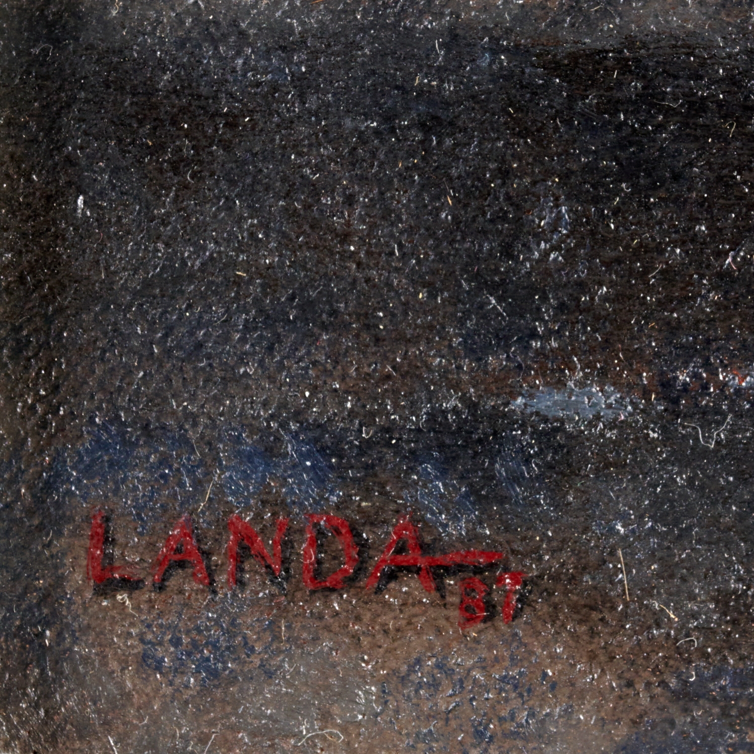 Julien Landa | Surrealist landscape with Man in Trenchcoat | MutualArt