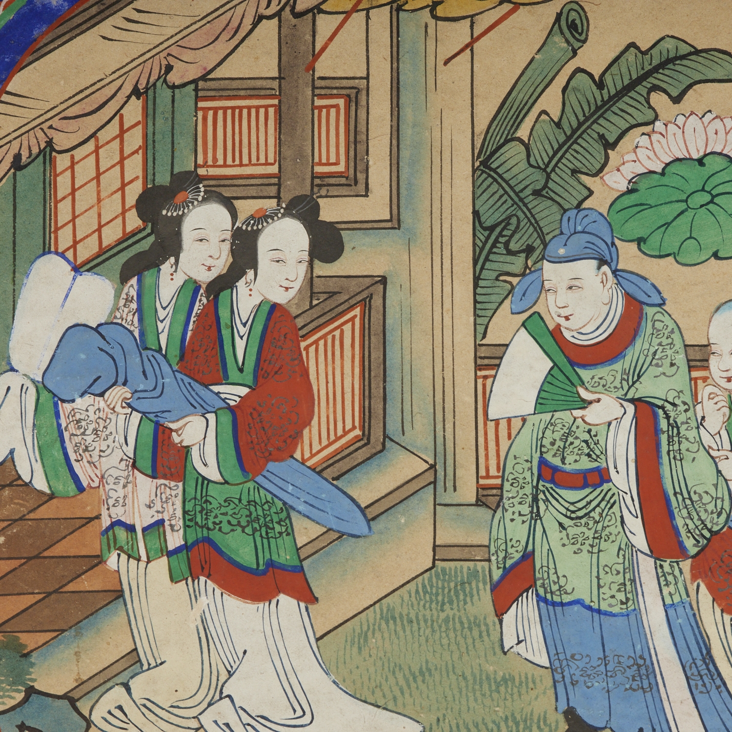 Chinese School, 19th Century | Courtesans and court official | MutualArt