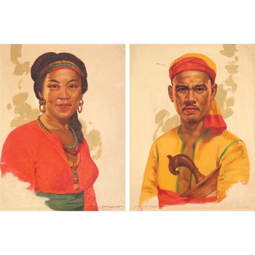 Crispin Villafuerte Lopez | Portrait of Filipino and Filipina (1955 ...