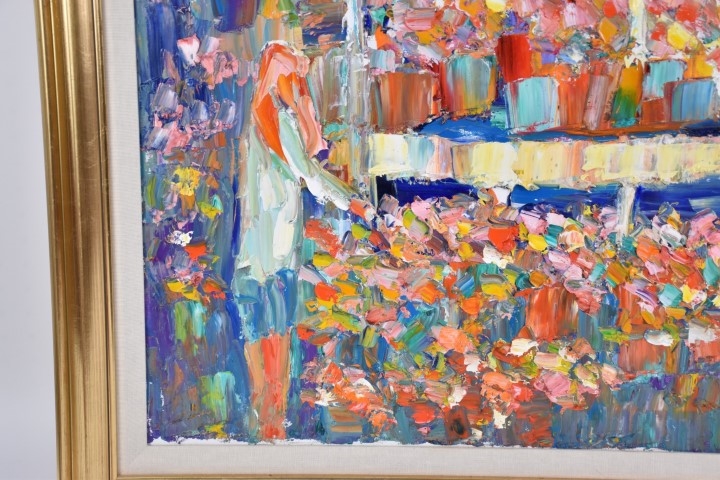 Peter D'Amico | oil on canvas, IN THE COURTYARD | MutualArt