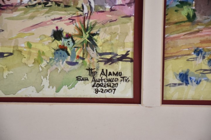 Lorenzo Castaneda | Set of 5 Watercolors of San Antonio Missions ...