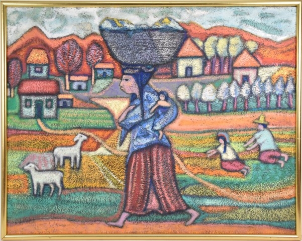 Nan Cuz-Schäfer | Mixed media on board, En el Camino signed and dated ...