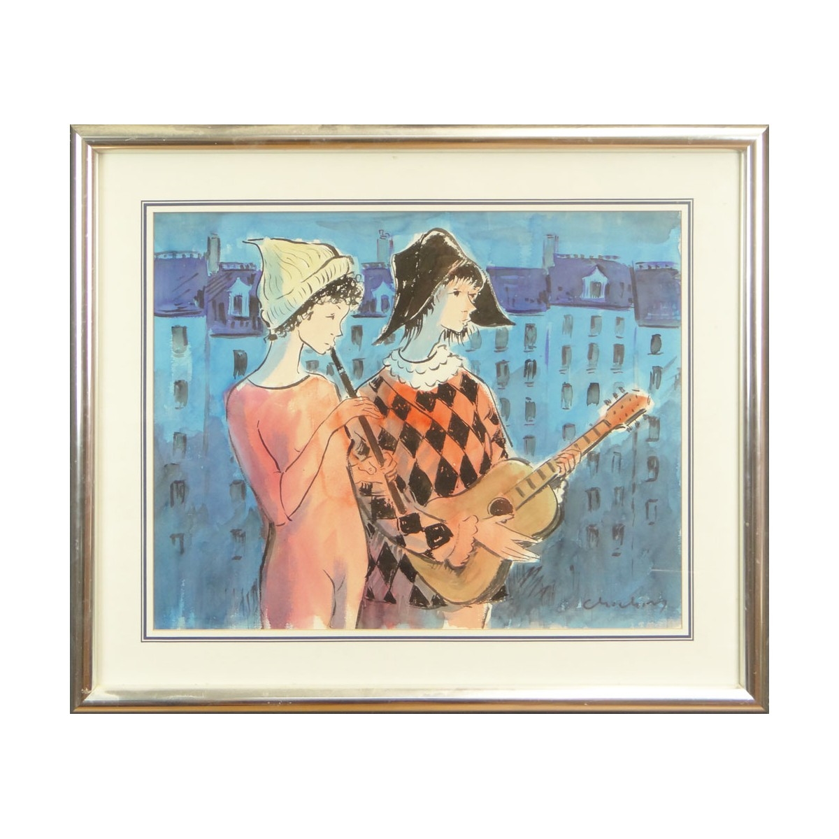 André Chochon | Harlequin and Flautist | MutualArt