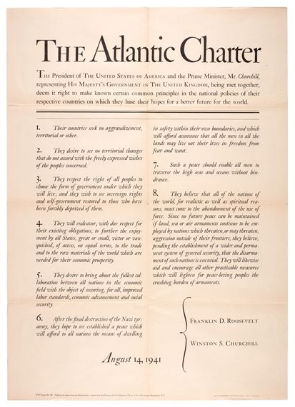 Sir Winston Churchill | The Atlantic Charter, poster (1943) | MutualArt