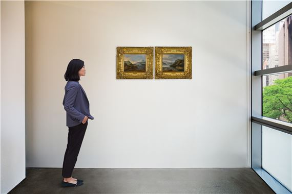 Robert Griffier | A view of the Rhine with a large castle on a hill; A ...