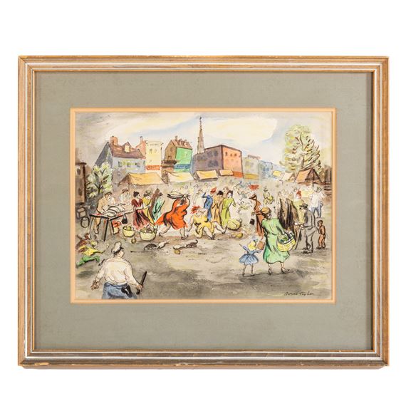 Aaron Sopher | Fight at the Market | MutualArt