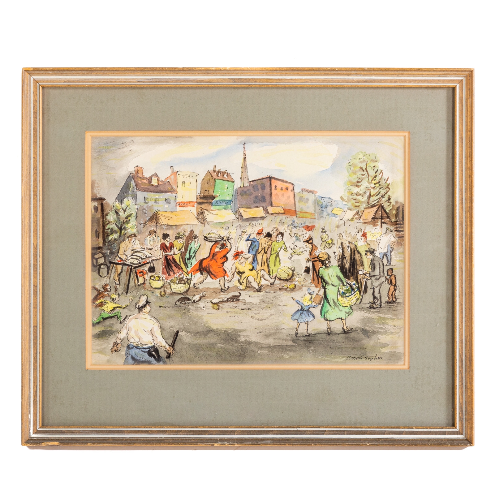 Aaron Sopher | Fight at the Market | MutualArt