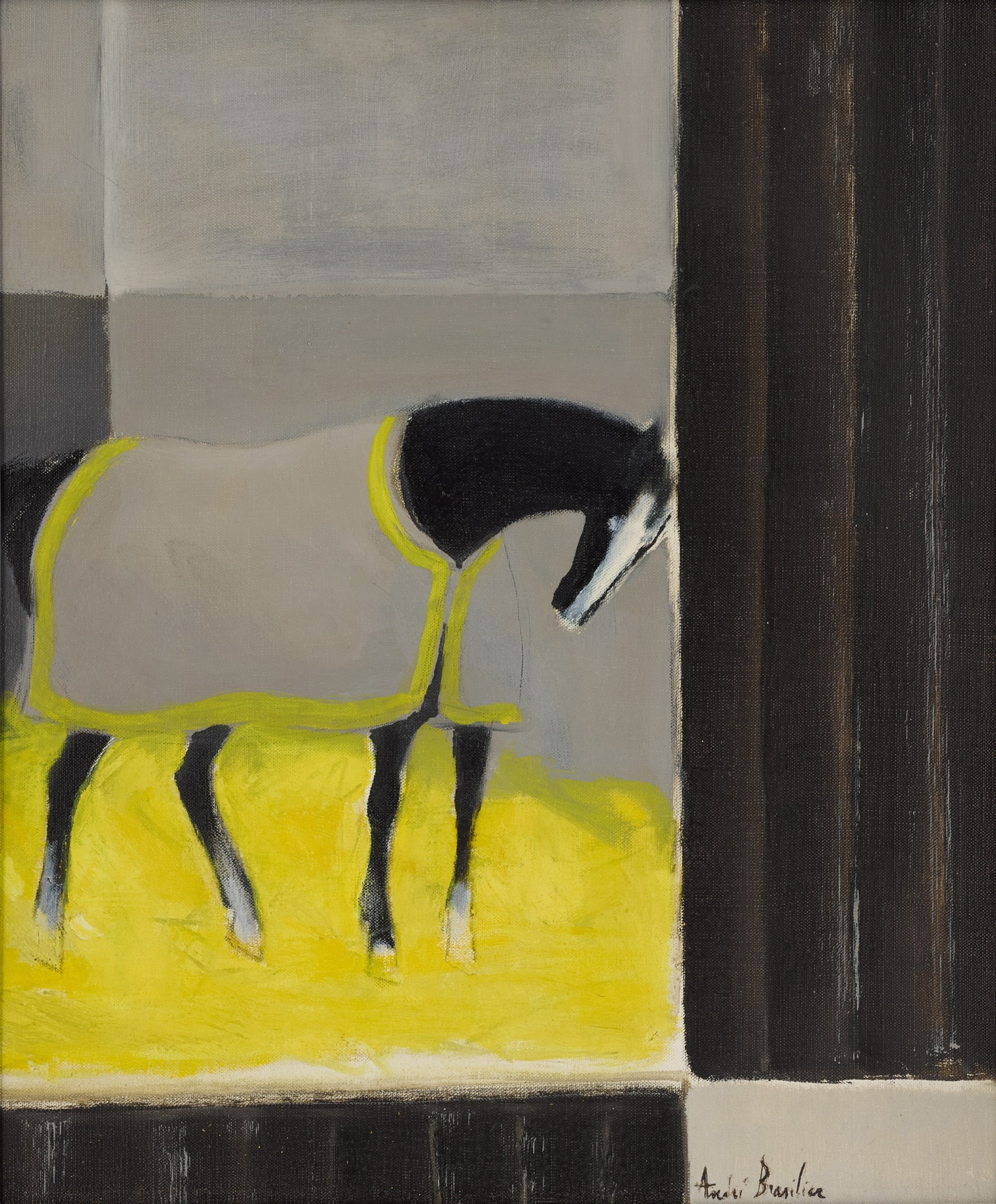 Andre Brasilier | Cheval dans son écurie (1971) | MutualArt